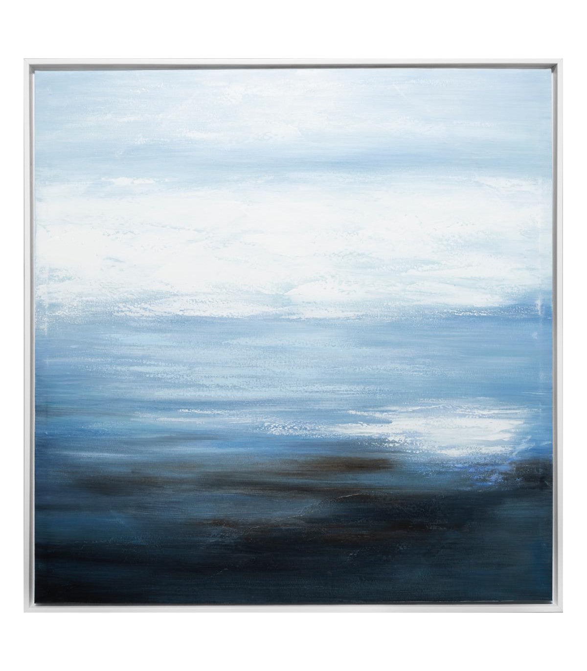 Tableau Toile murale encadrée peinte Abstrait Bleue 78 x 78 cm | Leroy ...