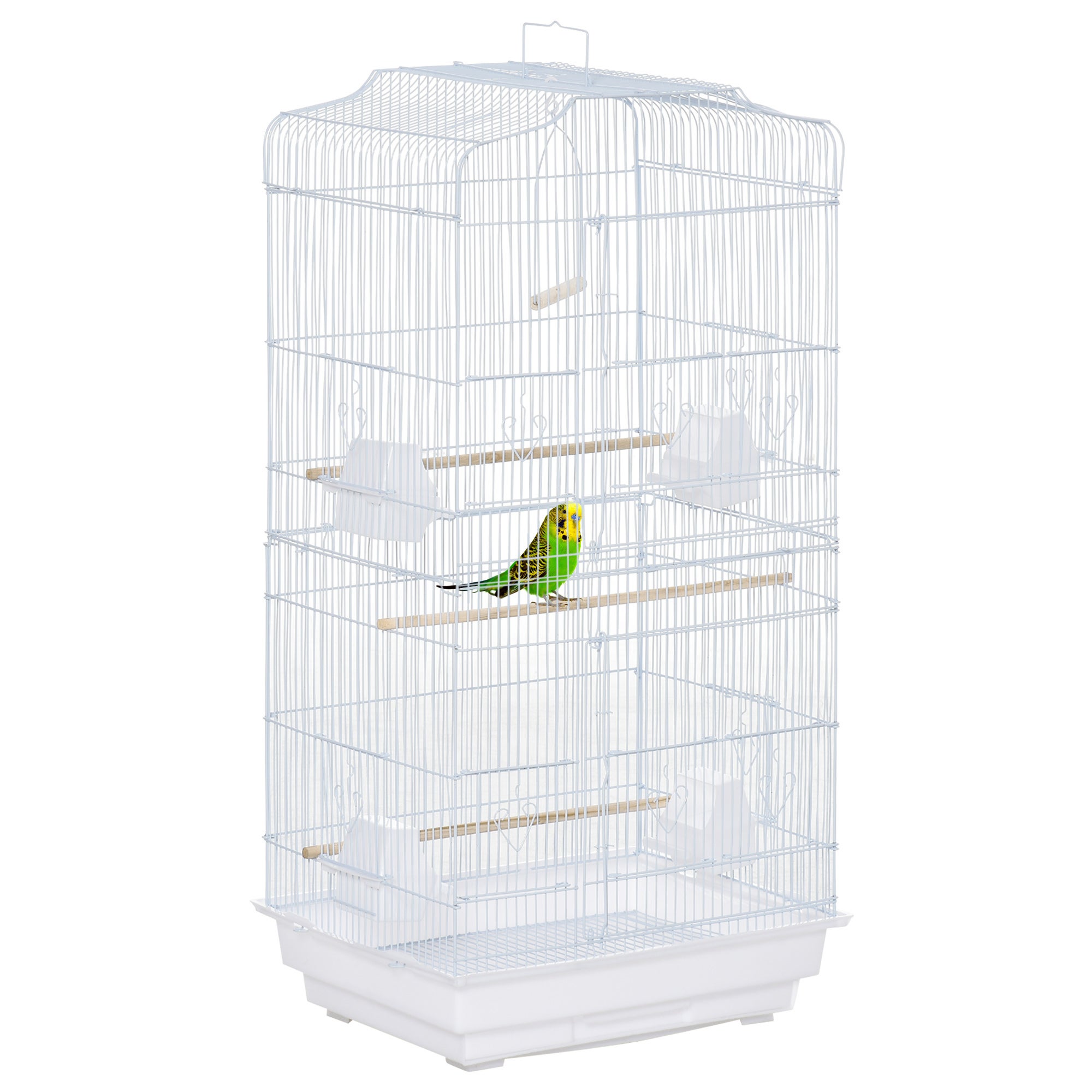 Cage à oiseaux volière avec mangeoires perchoirs plateau excrément ...