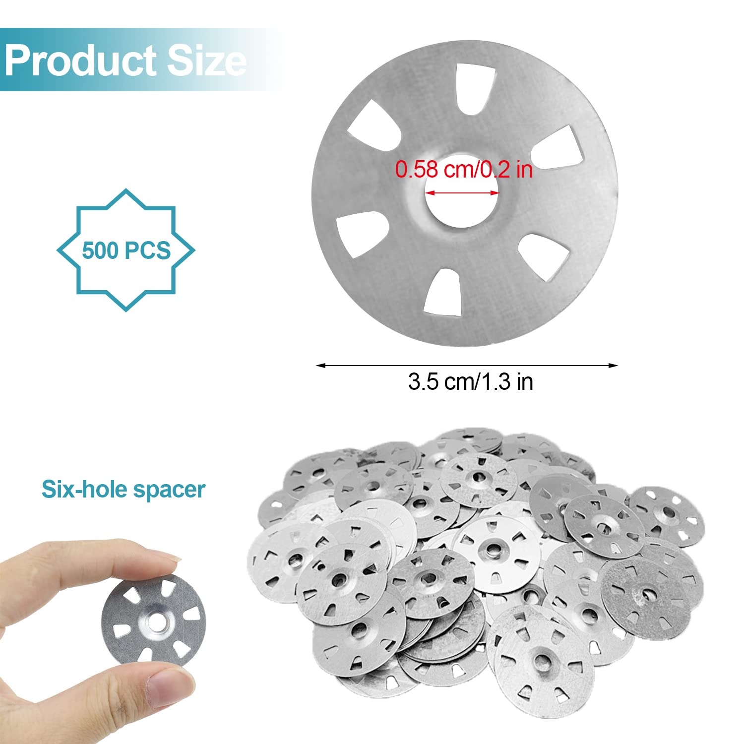 500 Pièces Rondelles à 6 Griffes, 35 mm Rondelle en Galvanisé, Rondelle ...