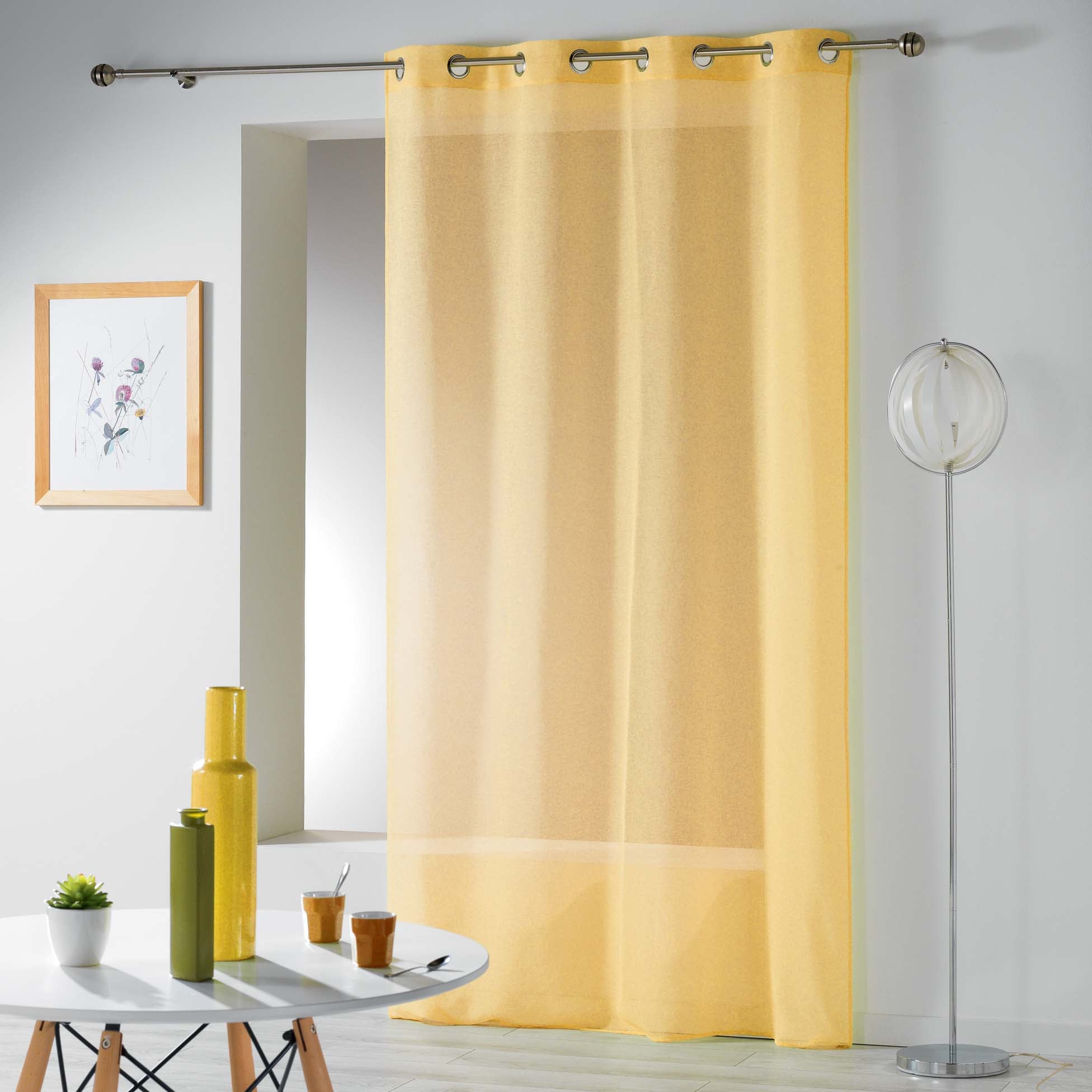 Panneau a oeillets 140 x 240 cm etamine crash telma Jaune | Leroy Merlin