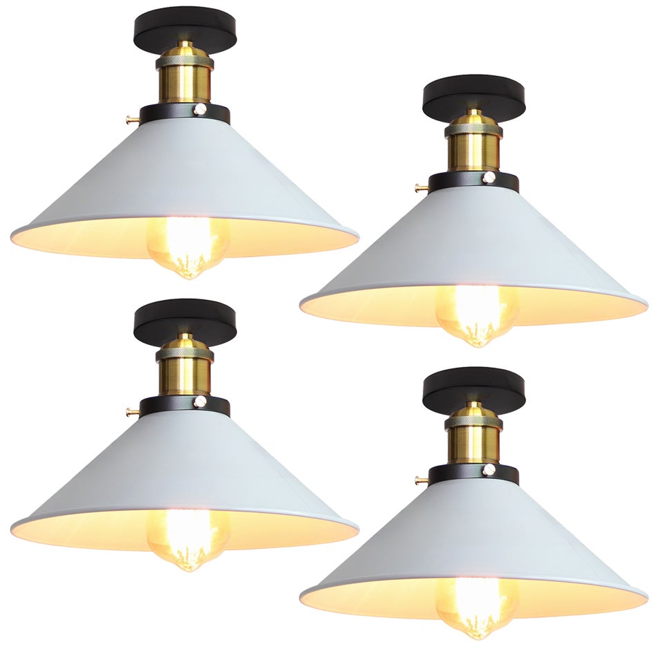 Zestaw 4 lamp sufitowych w stylu industrialnym, żyrandole metalowe retro, lampy wiszące LED ...