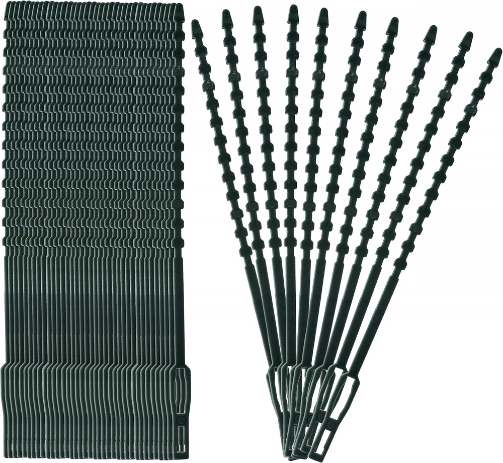 Paquete de 100 bridas de plástico flexibles y ajustables para plantas y ...