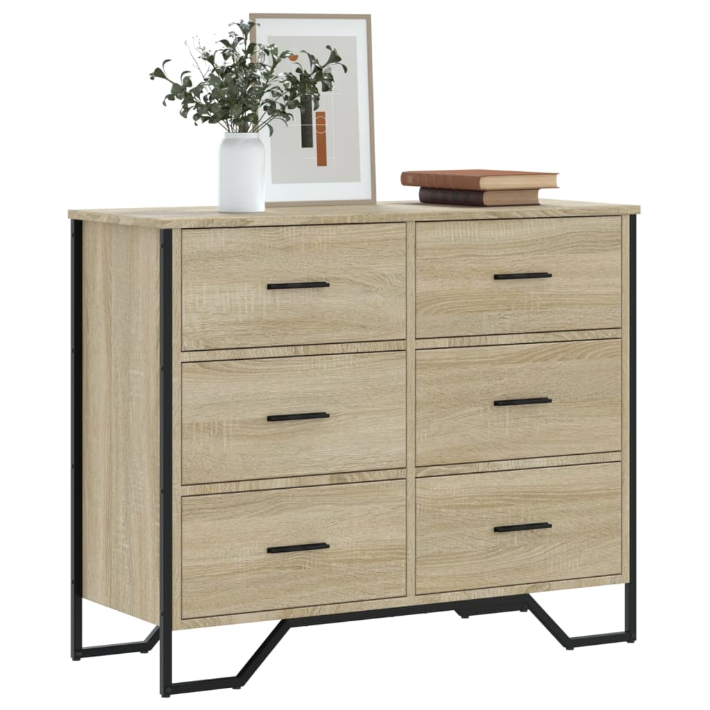 Commode chêne sonoma 91x35,5x74,5 cm bois d'ingénierie | Leroy Merlin