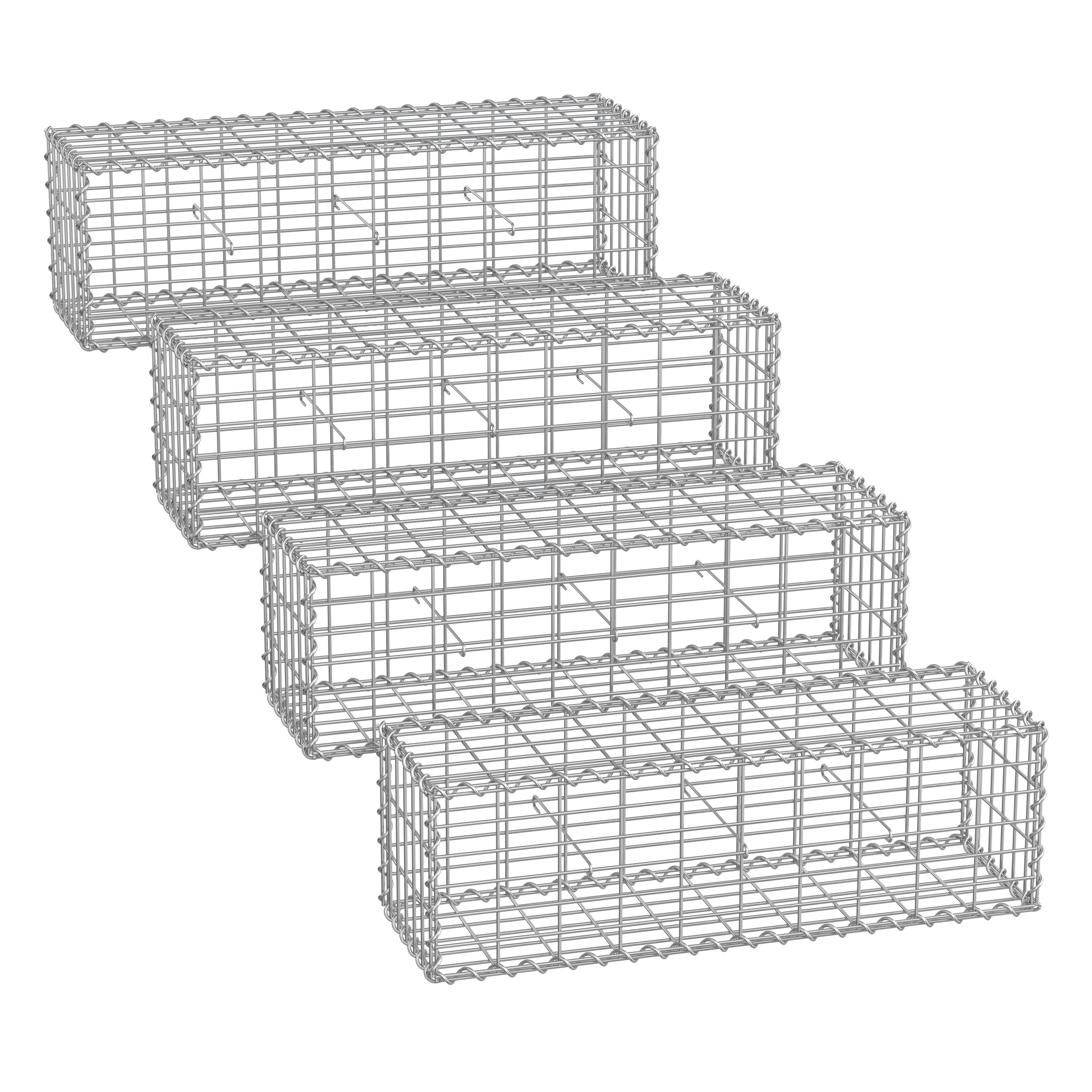Lot de 4 Gabions pour Pierre, 100x30x30cm, Cage en Métal, cloture ...