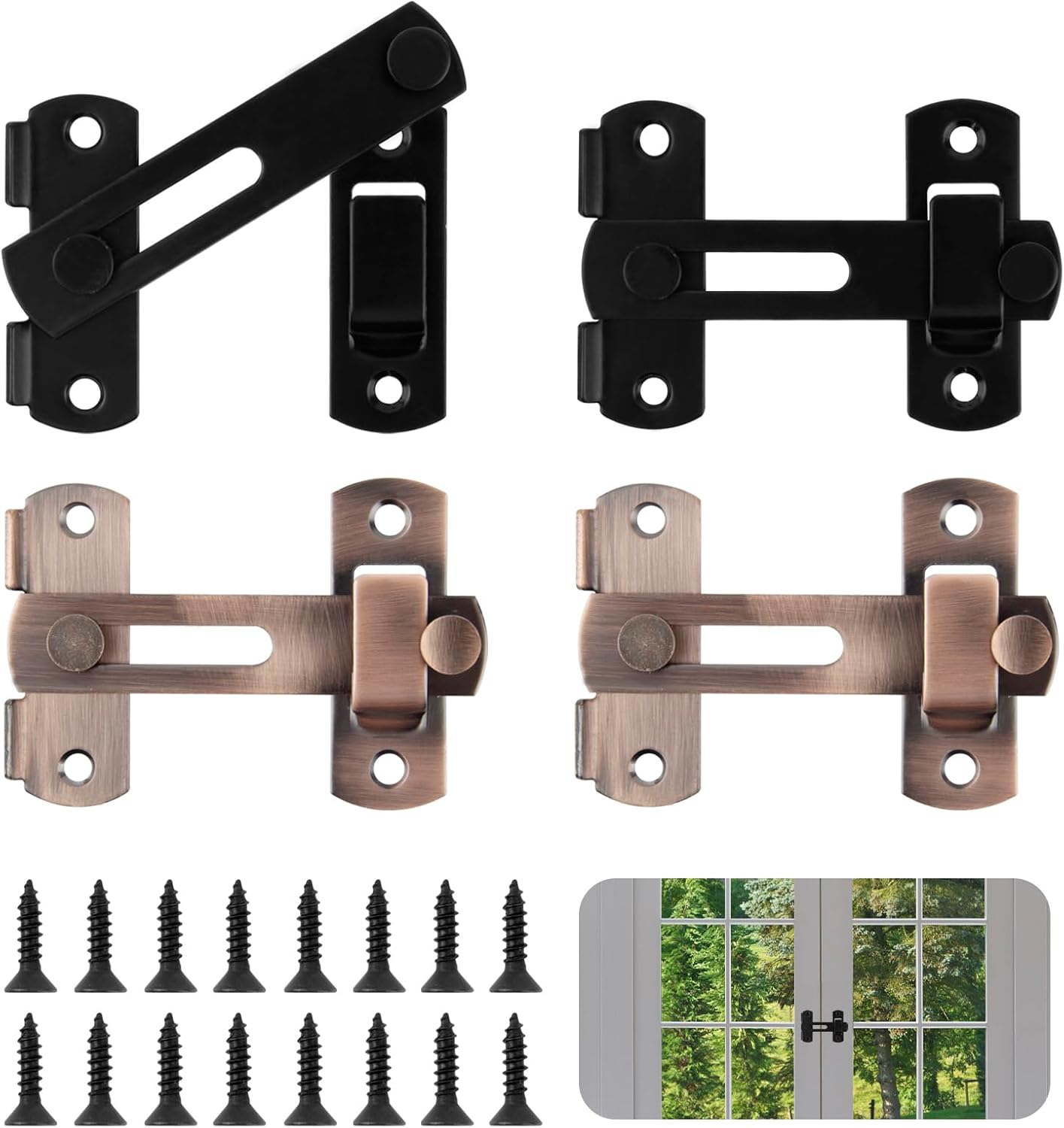 Lot de 4 verrous de porte en acier inoxydable Flip Latch - Verrou de ...