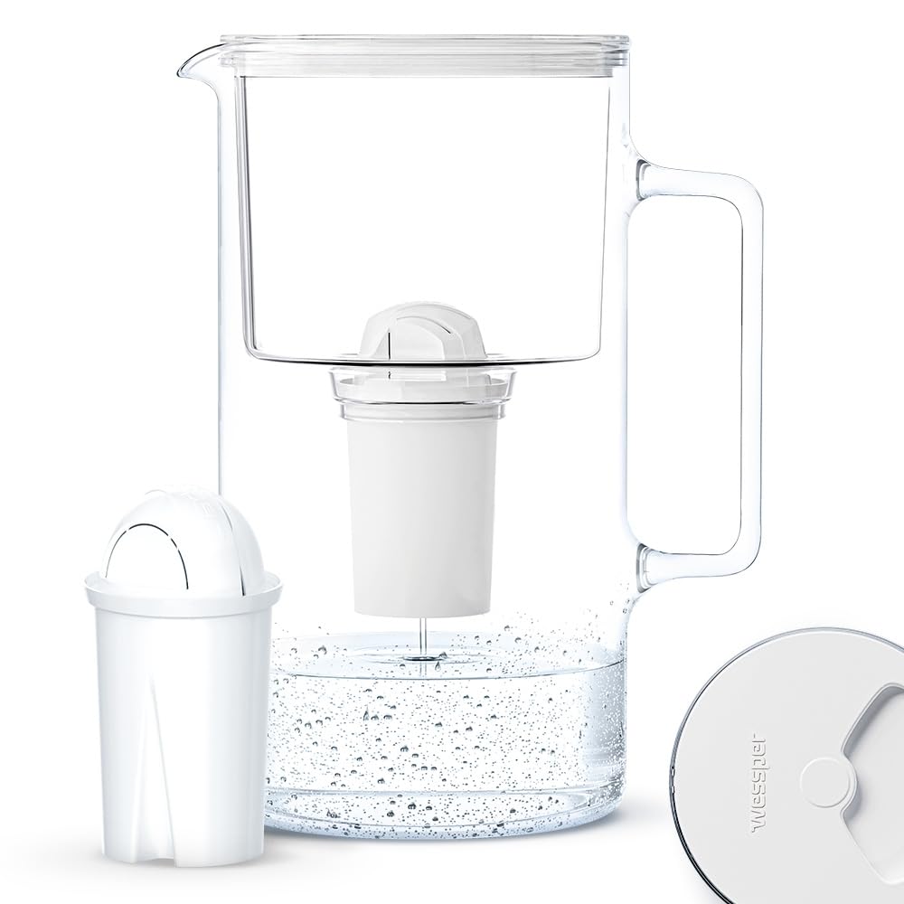 Wessper Caraffa Filtrante di Vetro con 1 Cartuccia Aquaclassic ...