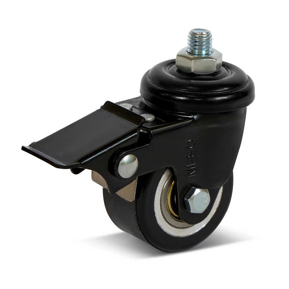 Roue pivotante freinée - MESO - PU - Filetage - 50mm - 120kg | Leroy Merlin