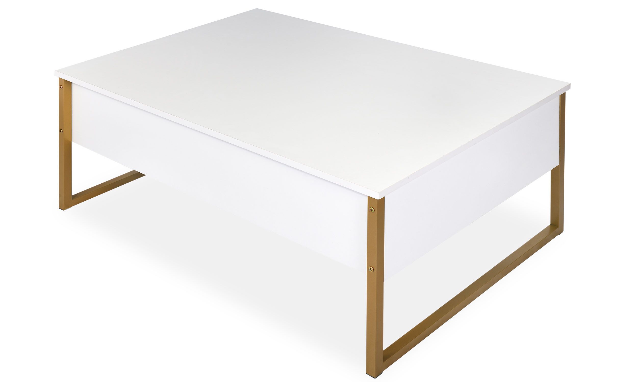 Table basse moderne Valmain 60x90cm Blanc et Métal Or | Leroy Merlin