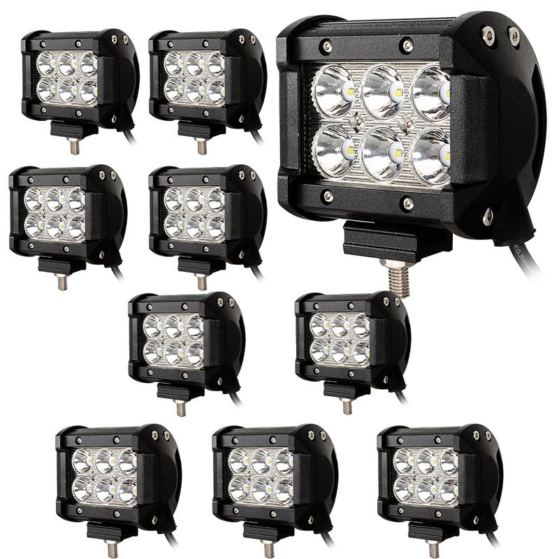 10 x 18W LED de travail 12V 24V offroad projecteur pour tracteur ...