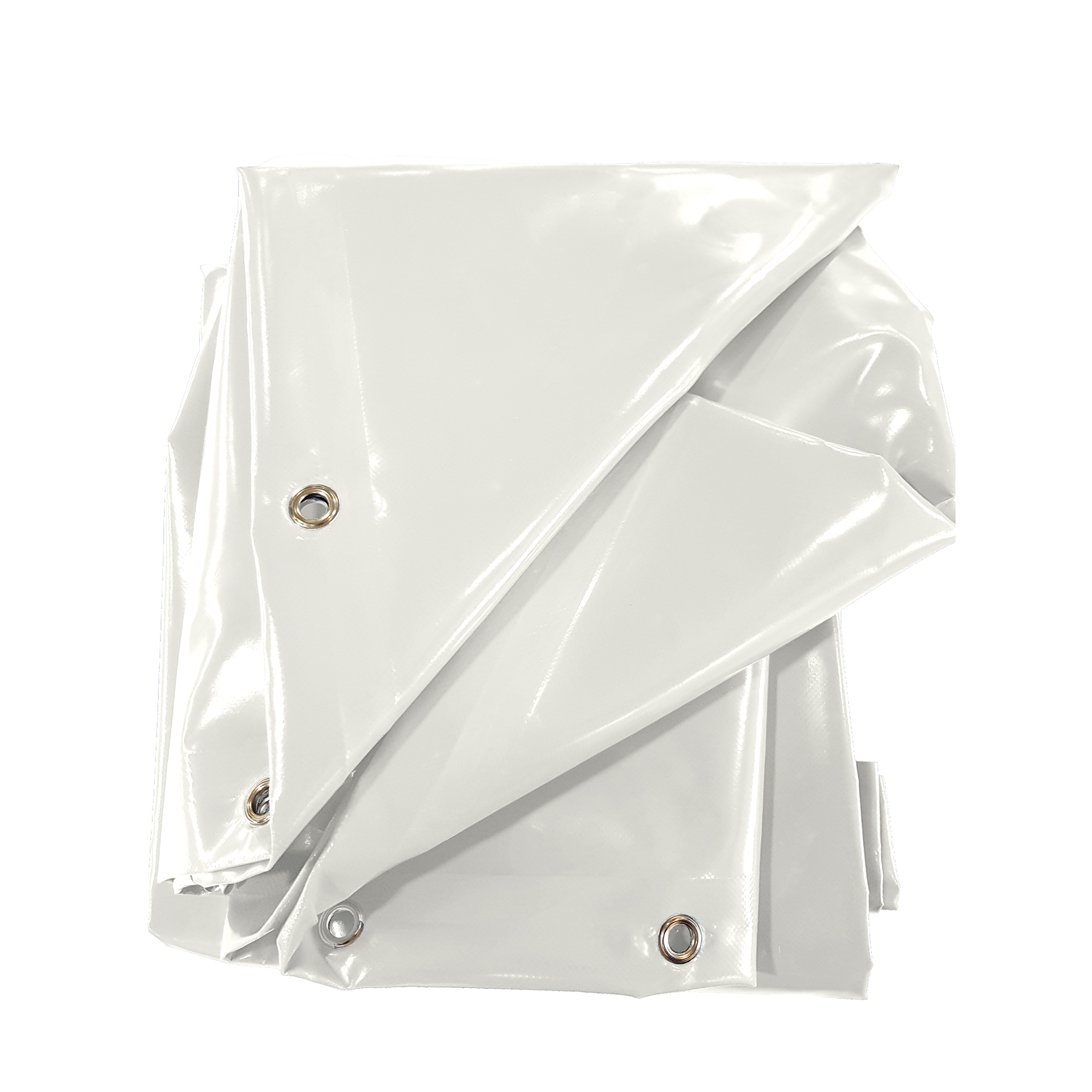 Bâche de protection PVC 640 g/m² – 12 x 10,5 m – Blanc – Oeillets inox ...