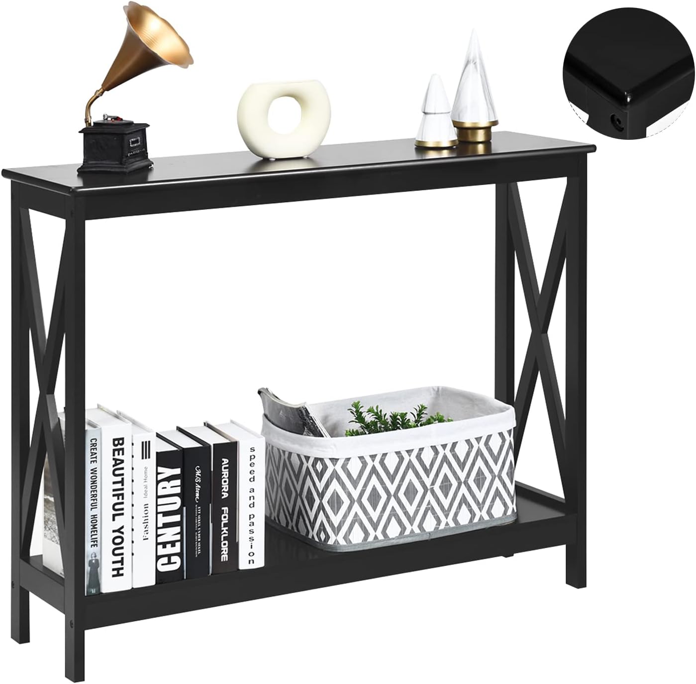 Console Meuble 100 x 30 x 80 CM, Console Entrée à 2 Niveaux, Tables ...