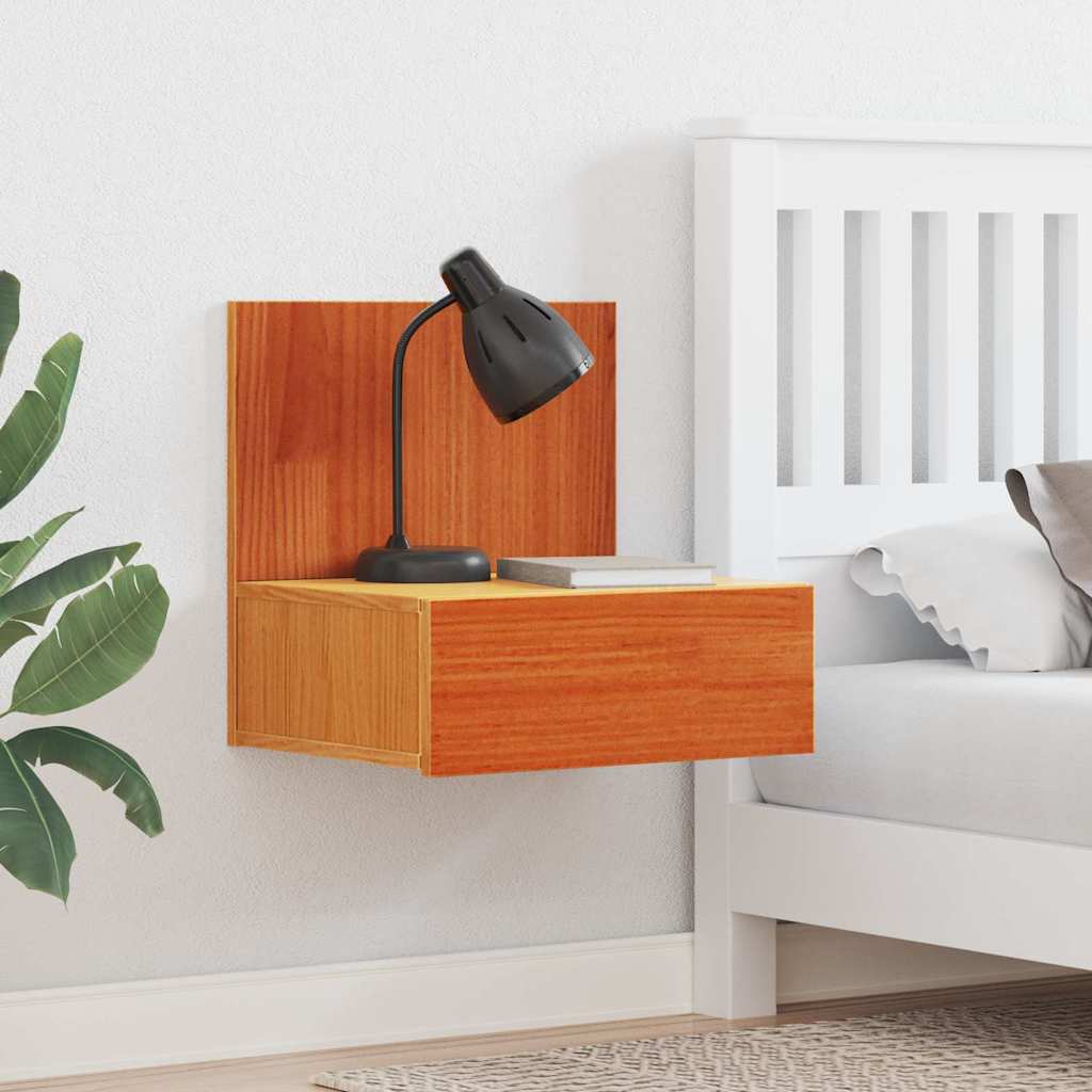 Table de chevet Brun cire 42 x 32,5 x 40 cm Bois massif en pin | Leroy ...