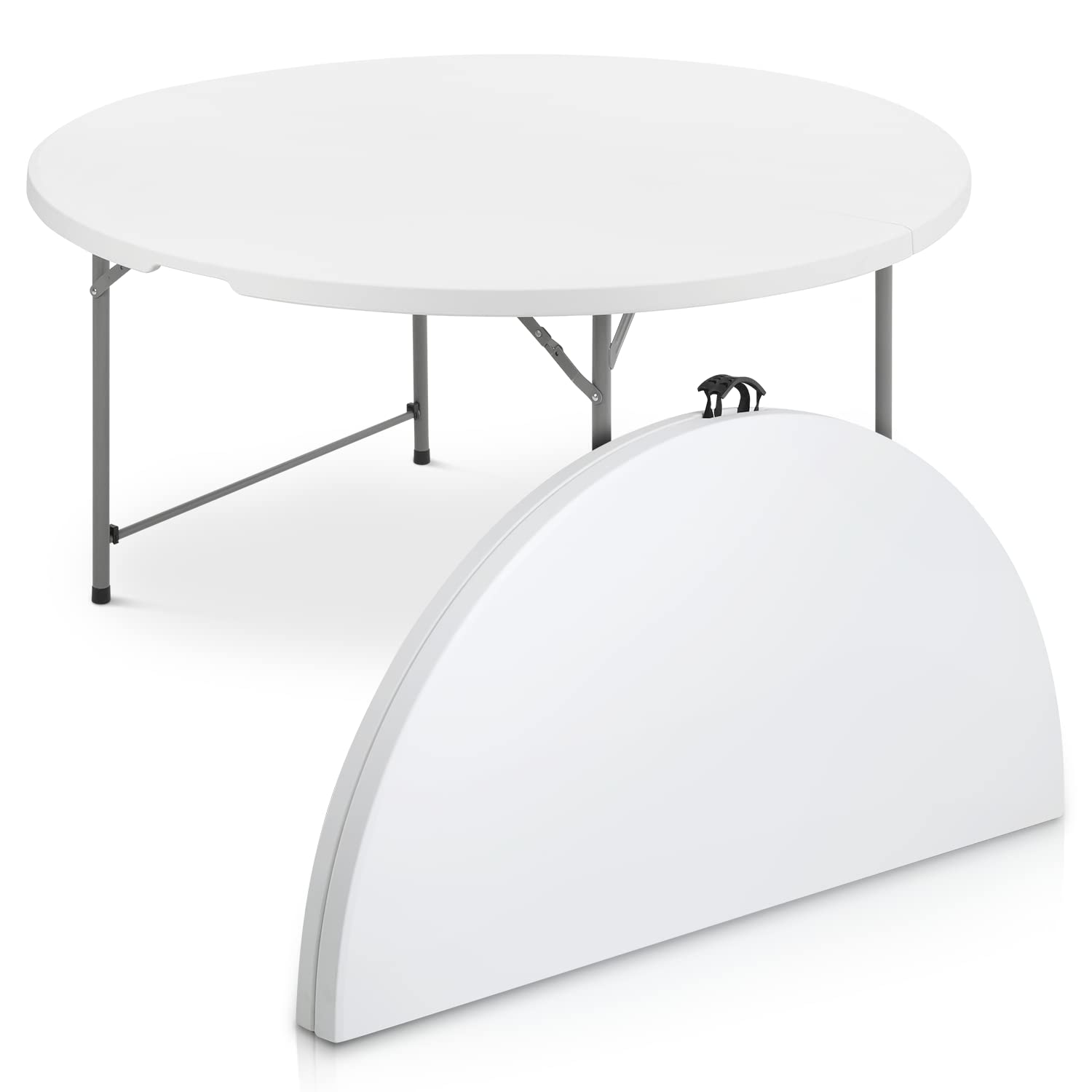 Mesa de catering plegable redonda de 180 cm de HDPE blanca | Leroy Merlin
