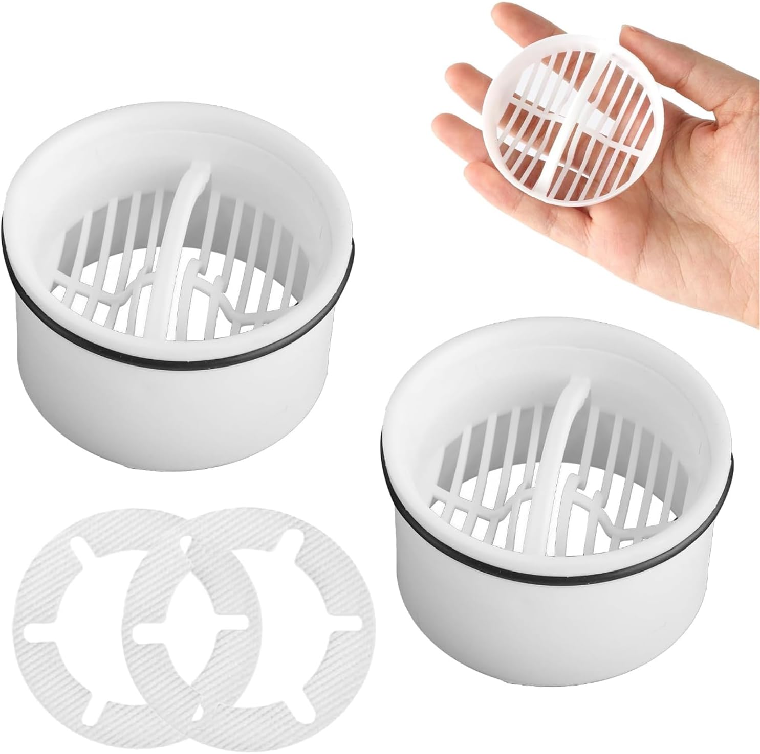 Collecteur de Cheveux de Douche (Lot de 2), Grille Filtrante pour Drain ...