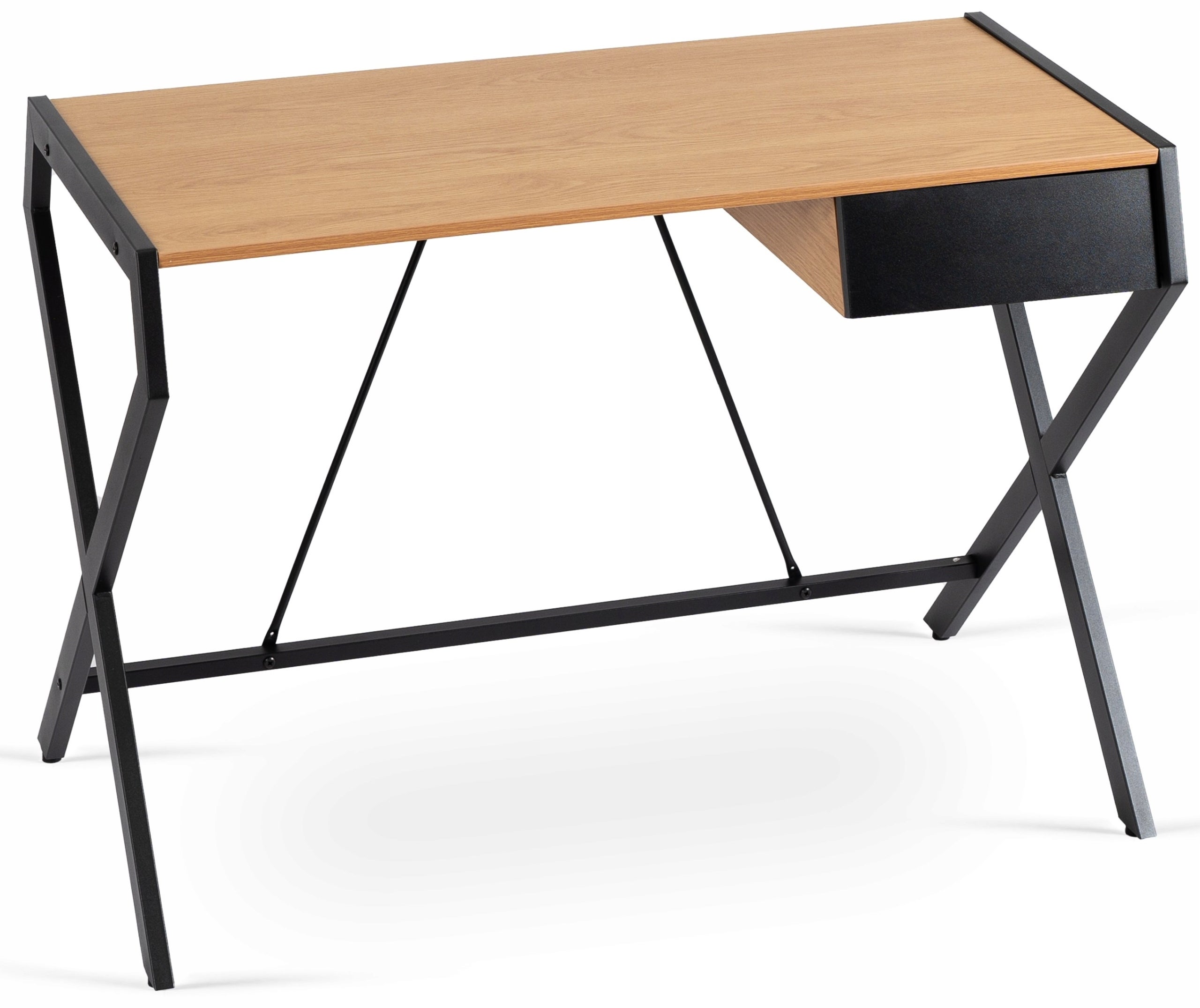Biurko Loft Industrialne Biurowe Gabinetowe Prostokątne Dąb Czarne MEG ...
