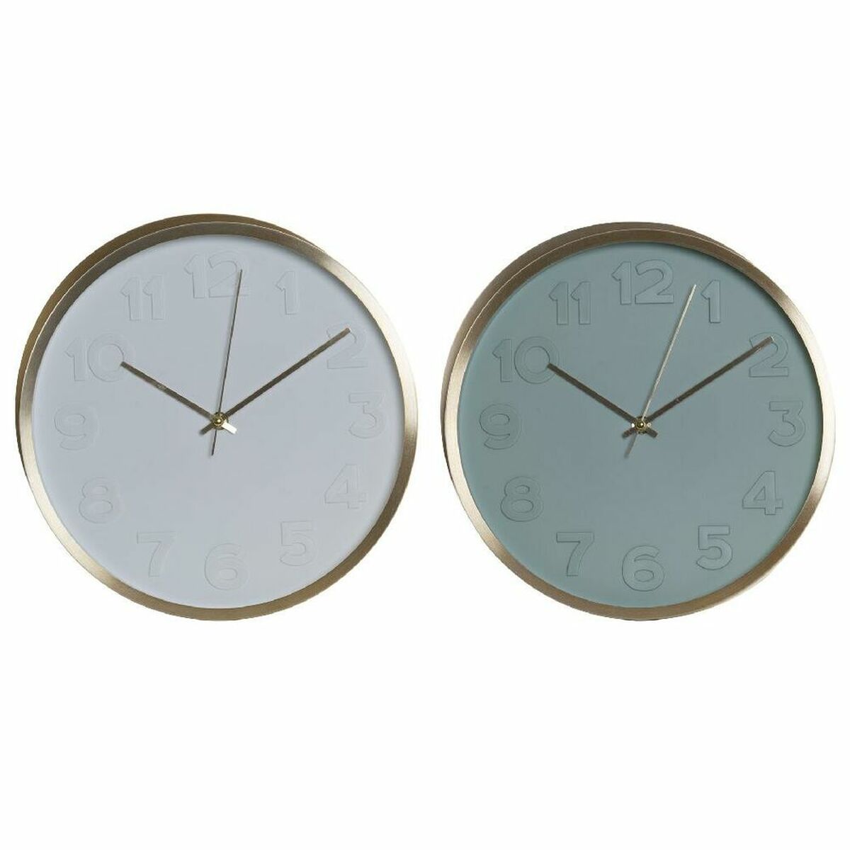 Horloge Murale DKD Home Decor Aluminium Blanc Vert (30 x 4 x 30 cm) (2 ...