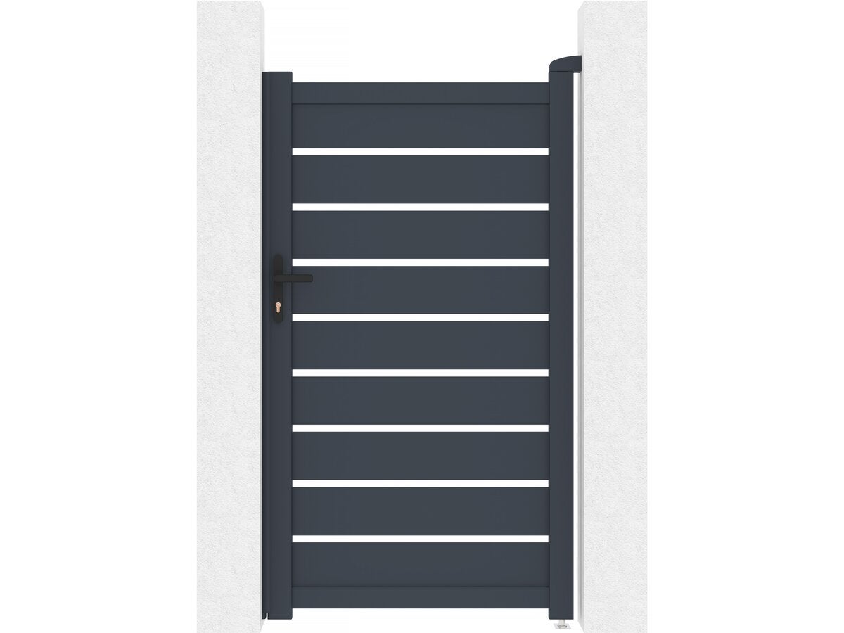 Portillon en aluminium "Bastien" - 100 x 176 cm - Anthracite | Leroy Merlin