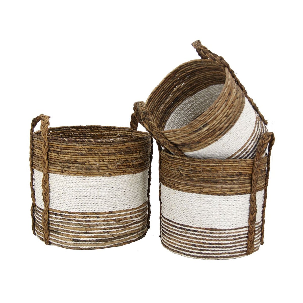 Cache-pots en raphia (Lot de 3) Naturel Aubry Gaspard | Leroy Merlin