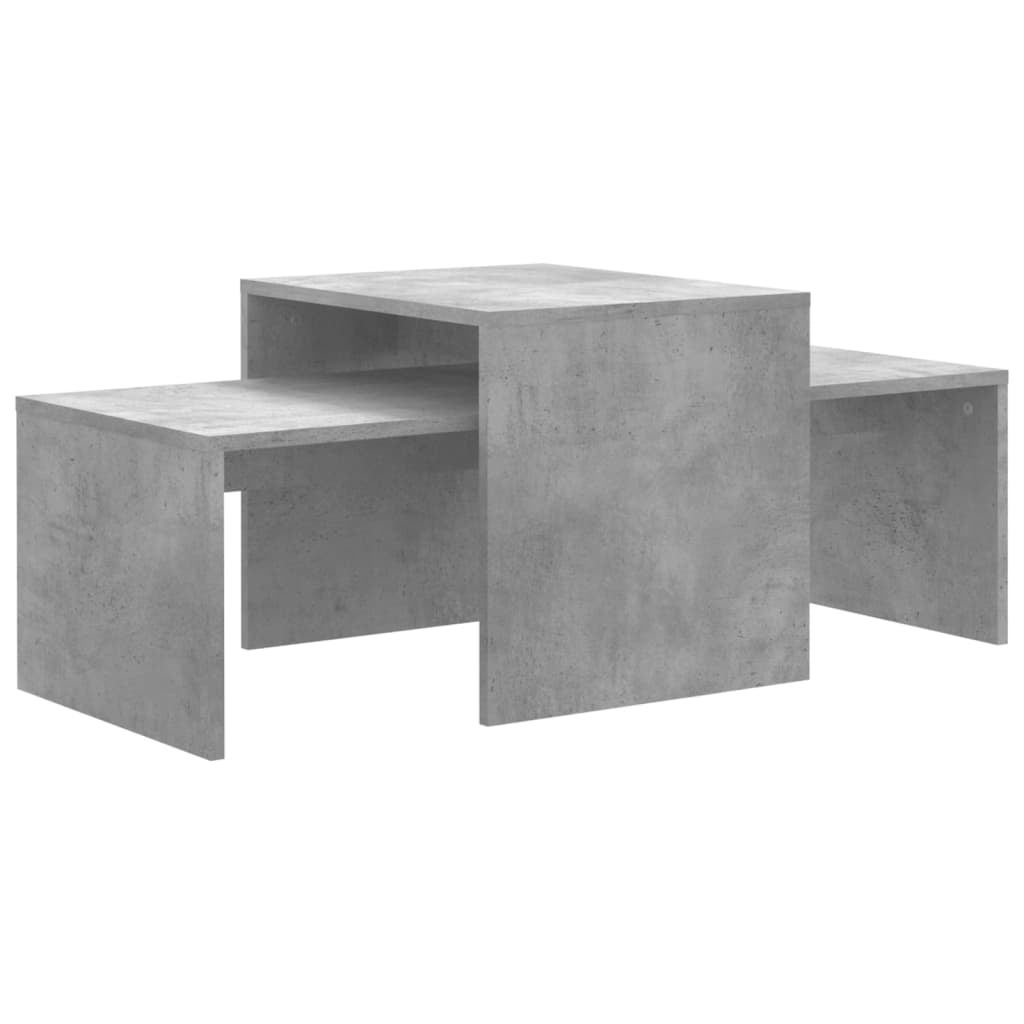 Ensemble de tables basses，Table d'appoint, Table de Salon Gris béton ...