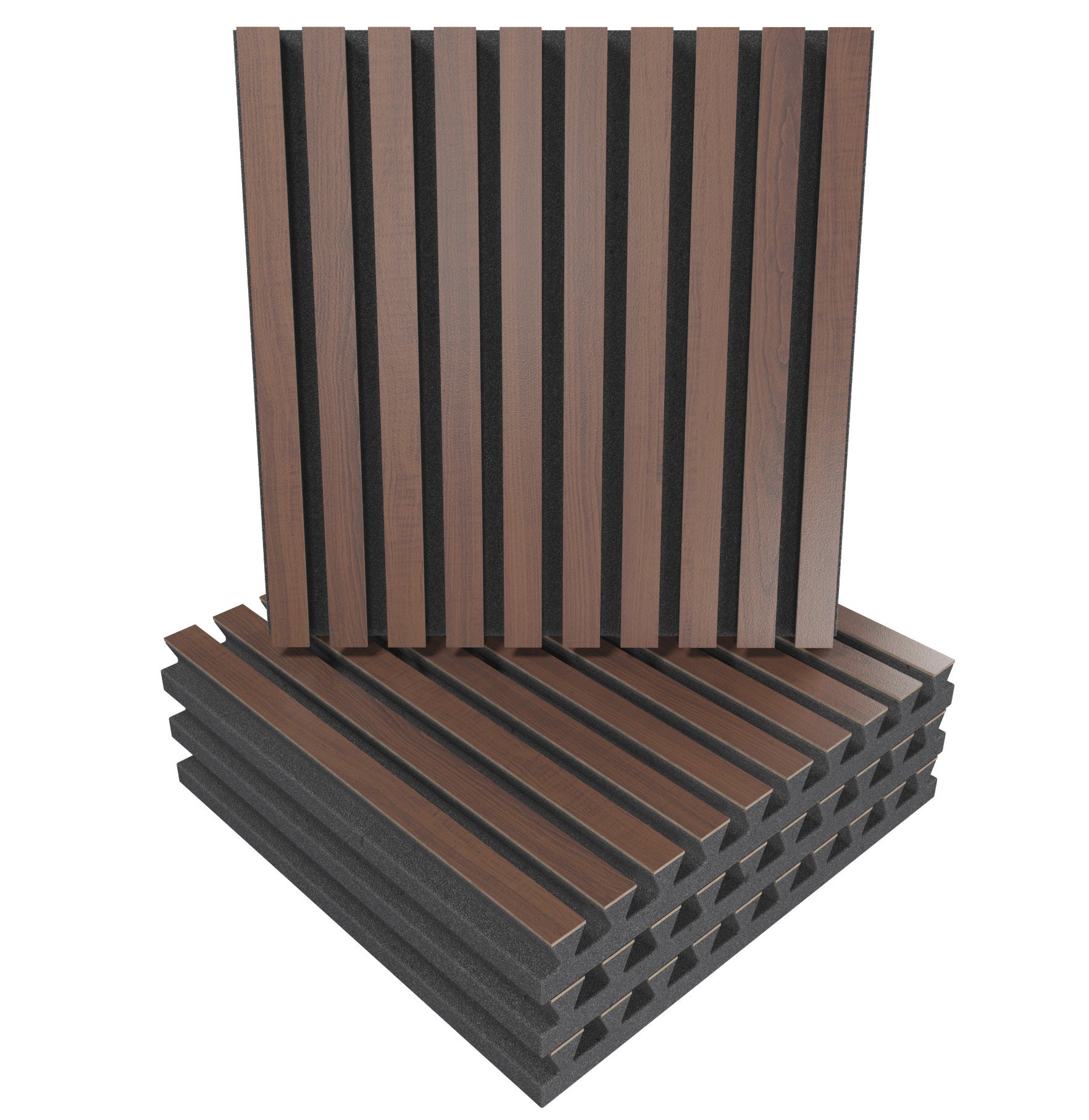 Lot de 4 Panneaux acoustiques insonorisants POLE 50x50x5 cm - 1 m² surf ...