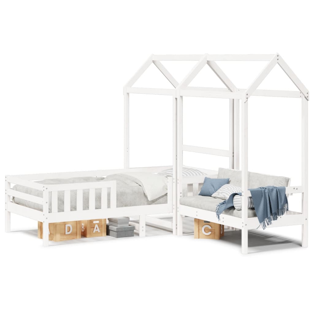 Ensemble de Lit simple | Lit adulte | Lit et de banc avec toit 90x190 ...