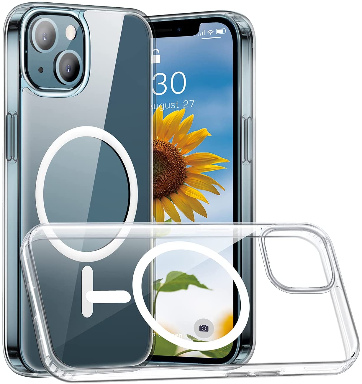 Cover per cellulare trasparente compatibile con caricabatterie MagSafe ...