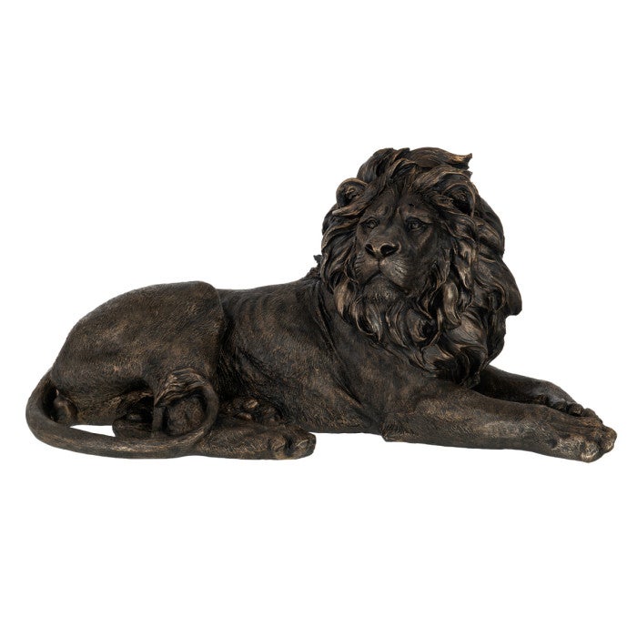 Statuette Déco "Lion Couché" 80cm Bronze | Leroy Merlin