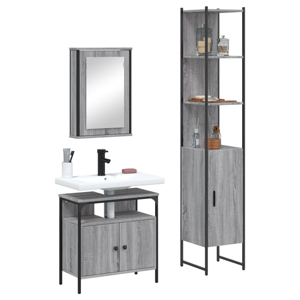 Set da bagno da 3 pezzi Sonoma grigio | Leroy Merlin
