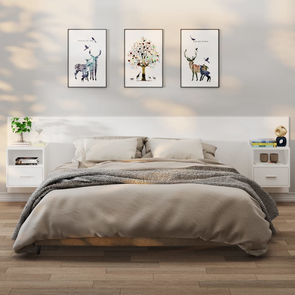 Tables de chevet murales 2 pcs Blanc | Leroy Merlin