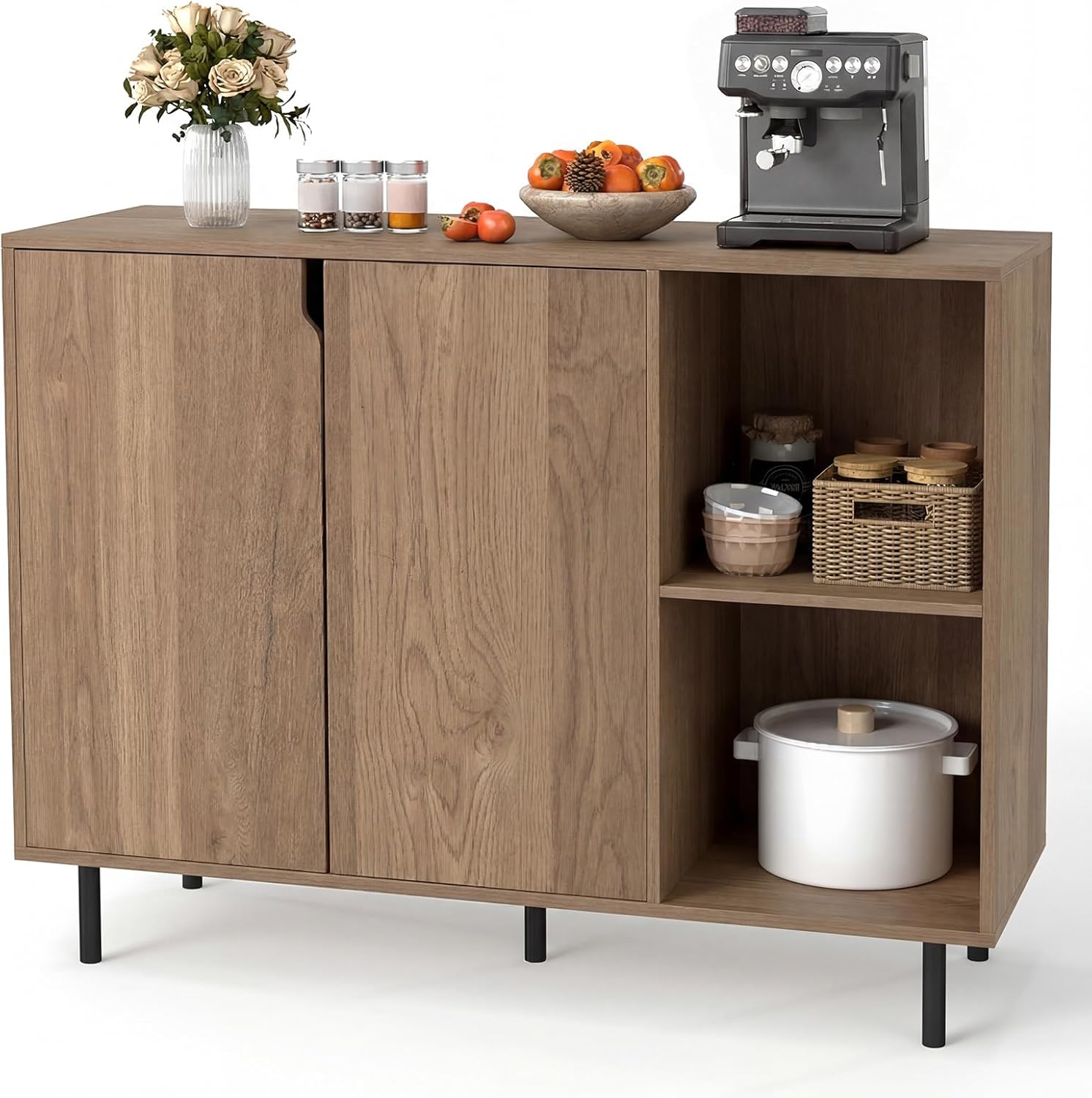 Aparador de Cocina, Aparador Comedor Moderno con 2 Puertas y Estantes ...