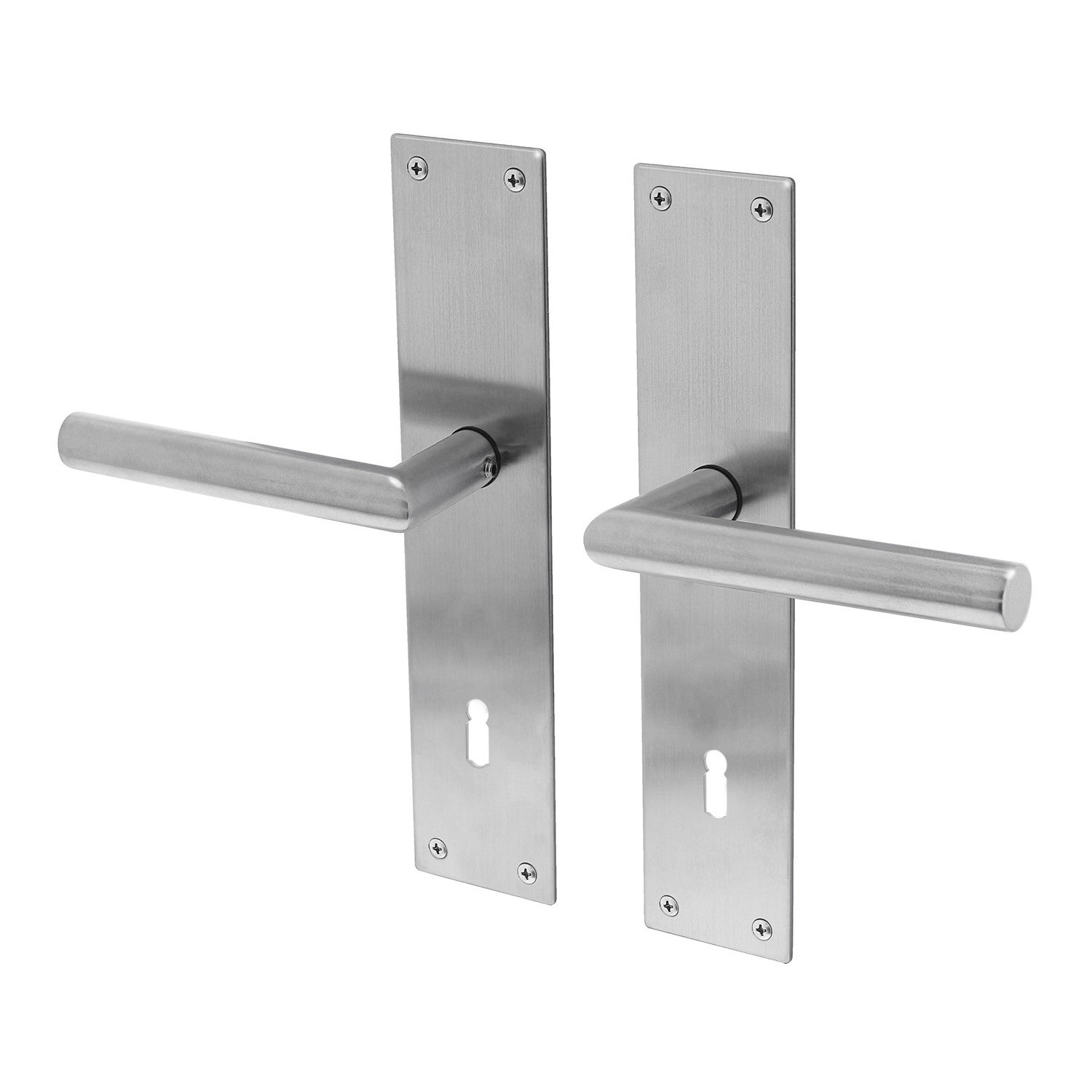 Wovar Poignée de porte Lavuzo Nuoro inox - Poignée de porte sur plaque ...