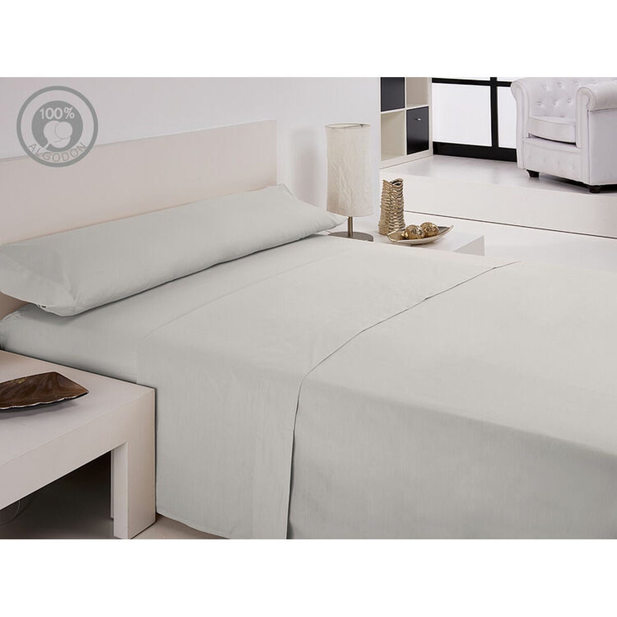 Jeu de draps Hosteline IRIS Blanc Gran lit 2 persones | Leroy Merlin