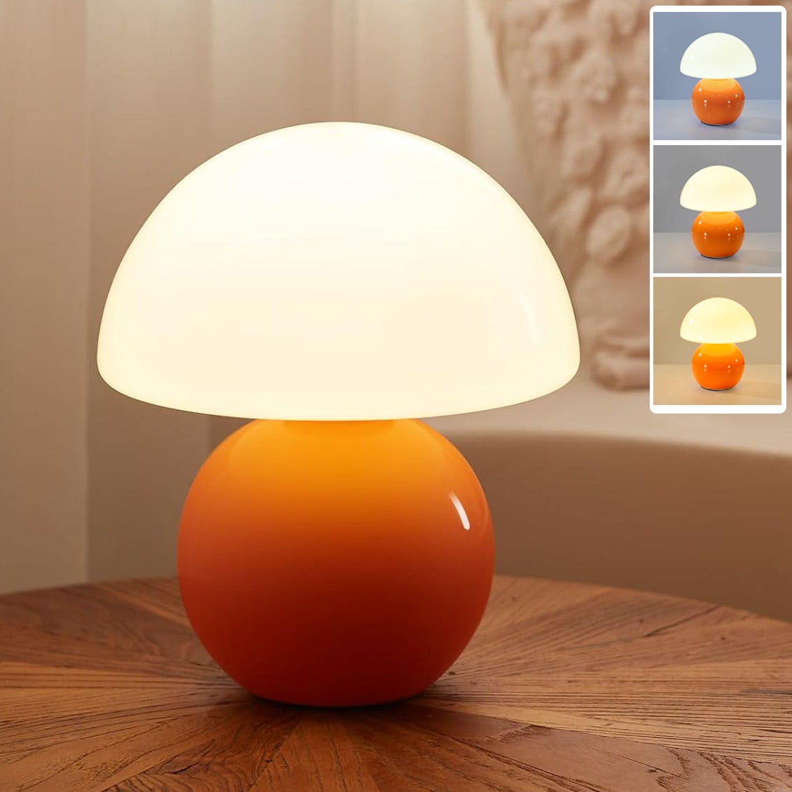 Lampe de table champignon, lampe de chevet à intensité variable, lampe ...