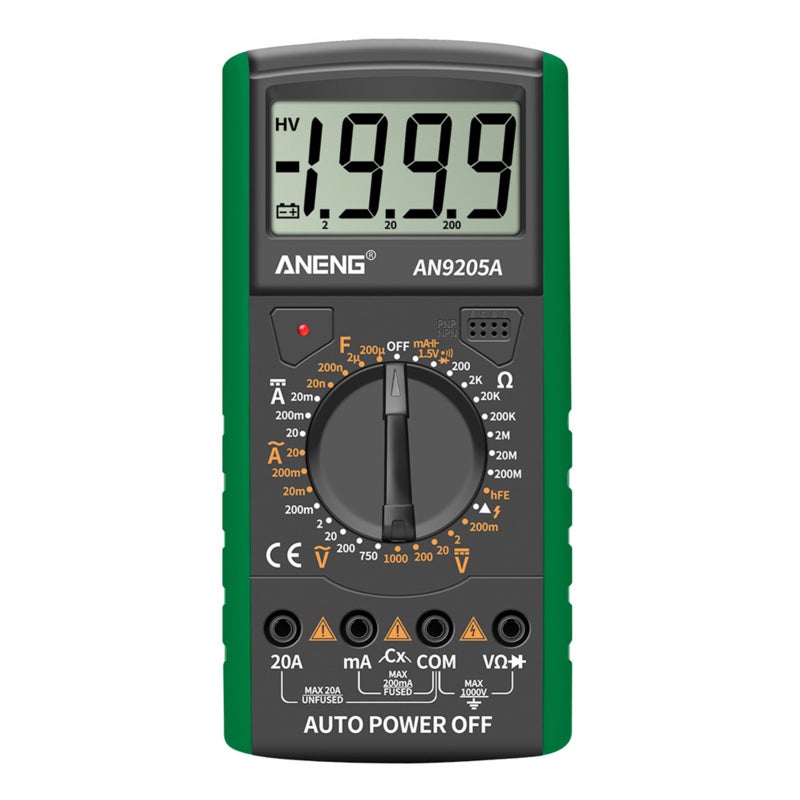 Multimètre numérique écran LCD 3,5" 1999 points mesure courant AC/DC ...