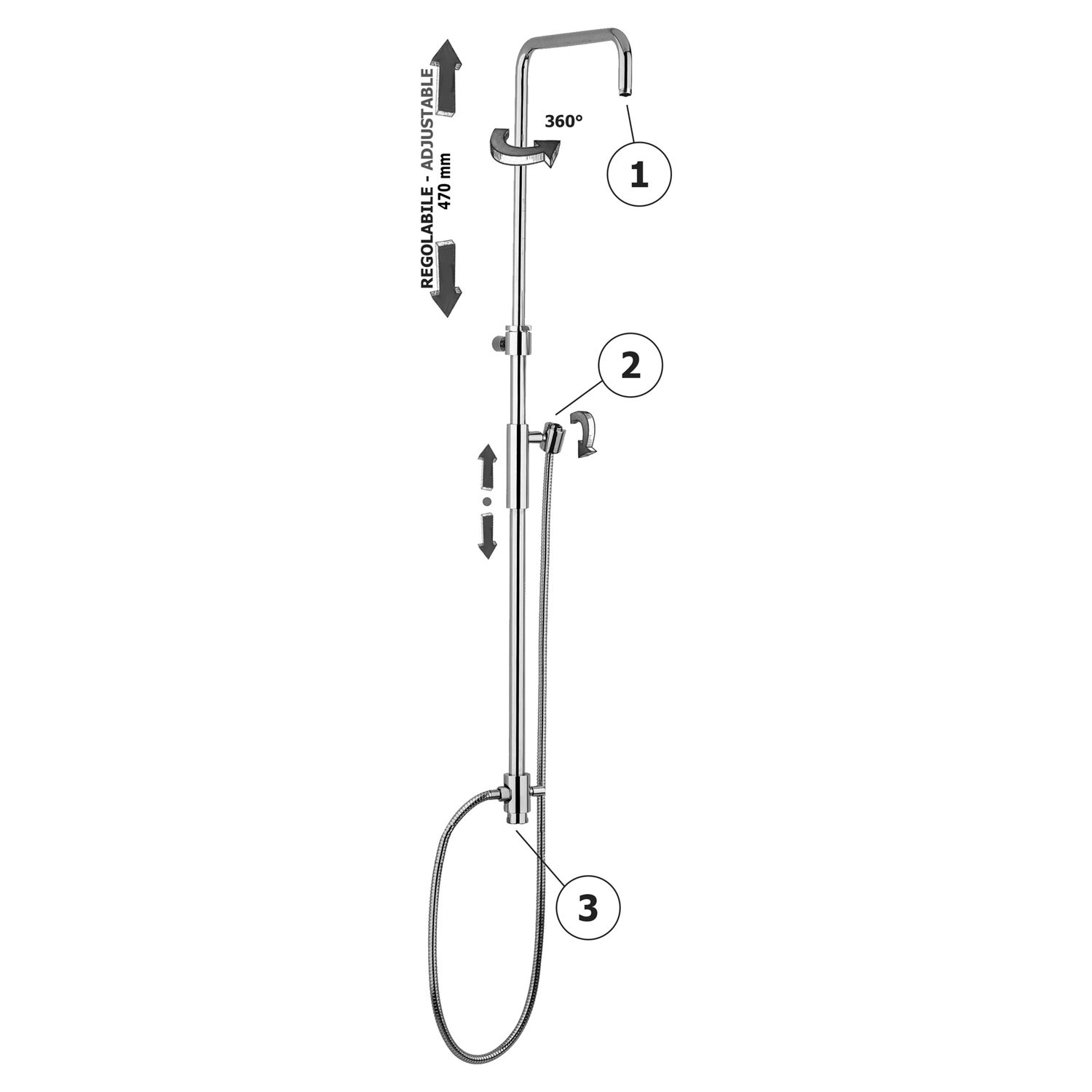 Colonne de douche réglable Master Plus Paffoni - Chrome | Leroy Merlin