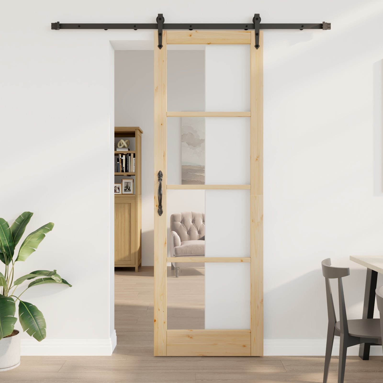 Puerta Deslizante Manual Marrón 78 x 232 cm Madera y metal vidaXL ...