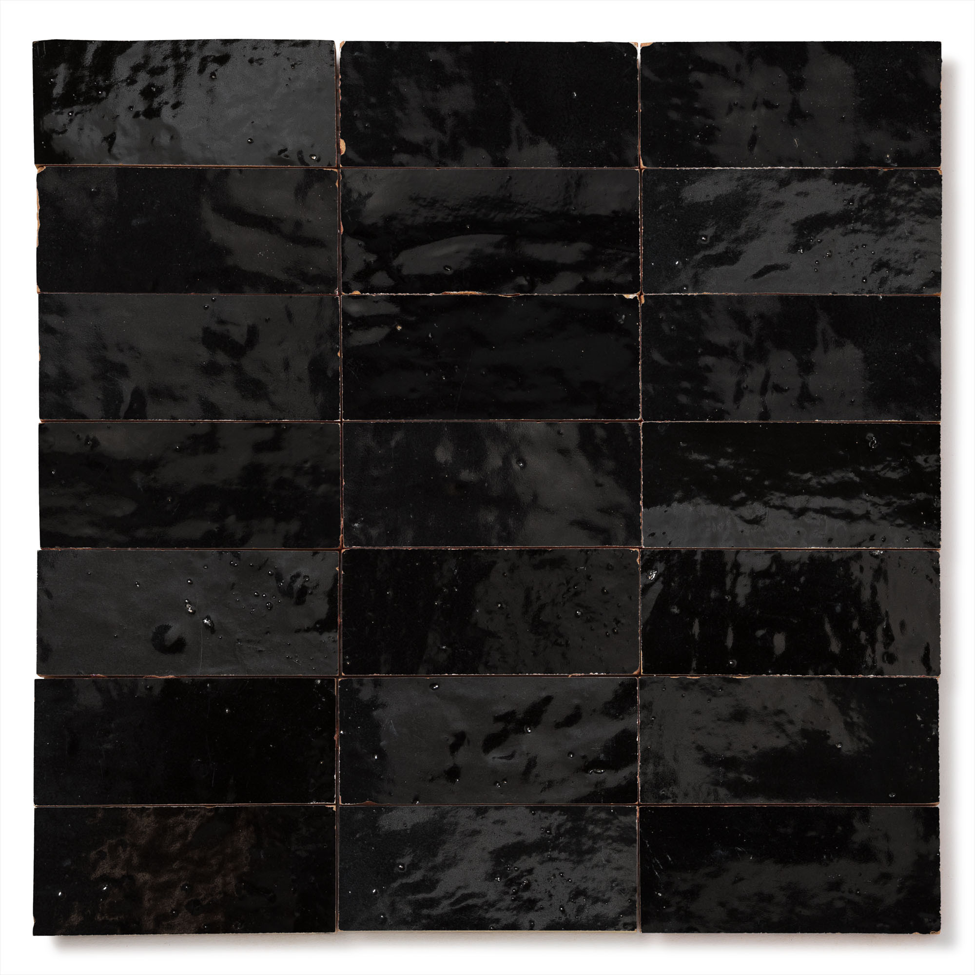Zellige Marocain Artisanal Véritable - Noir Intense 4,2x10 cm ...