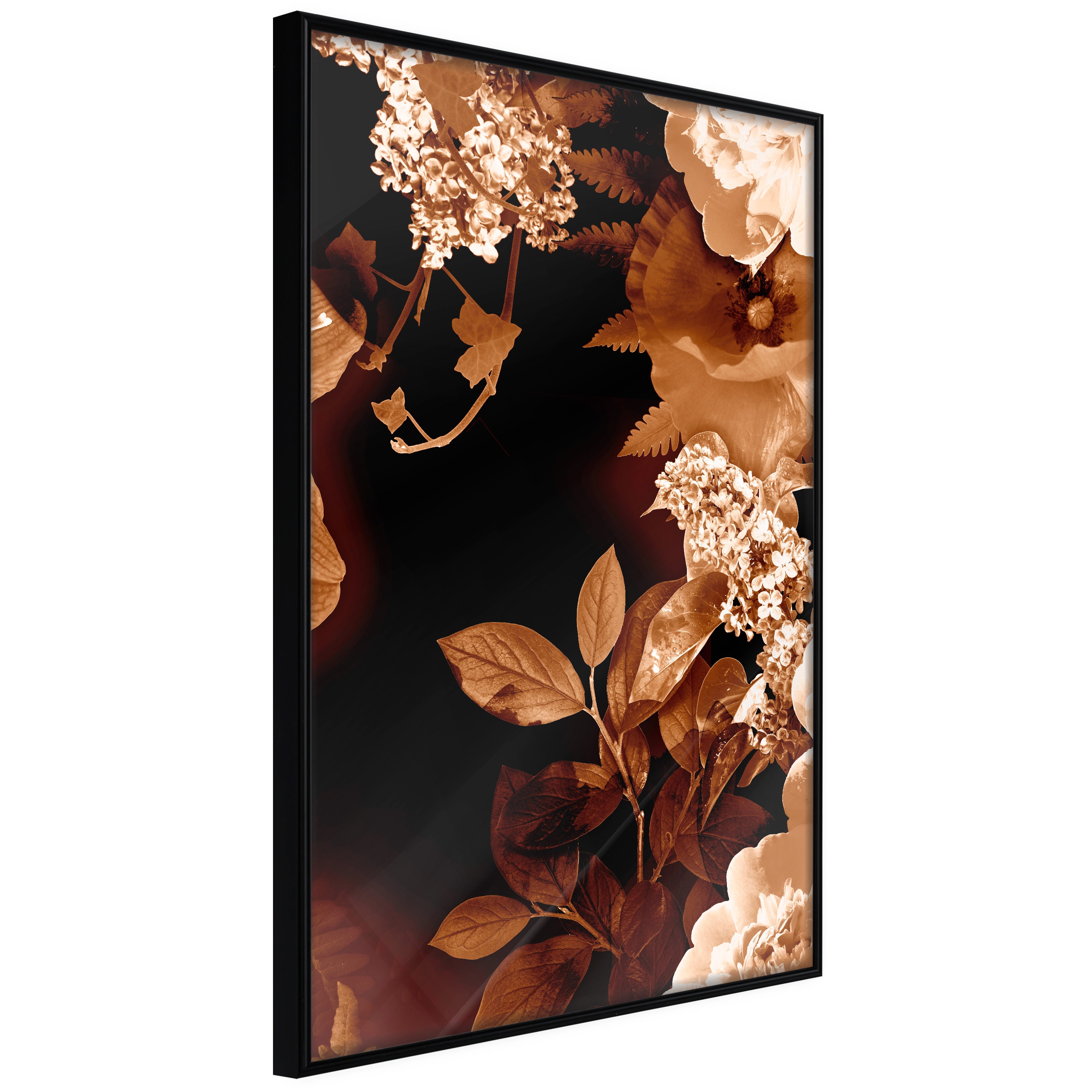 Poster et affiche - Flower Decoration in Sepia - 40x60 | Leroy Merlin