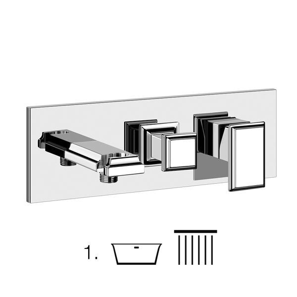 Gessi Eleganza, kit prêt-à-monter, pour TUB mitigeur monocommande, avec ...