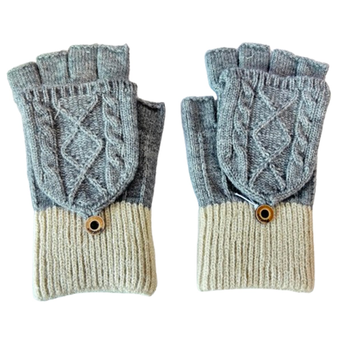Convertible Mittens - Warm & Cozy Winter Gloves Grey | Leroy Merlin