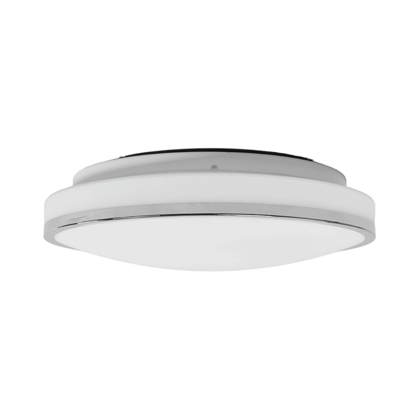 Lindby Lámpara de techo LED para baño Lyss, borde cromado, lámpara de ...