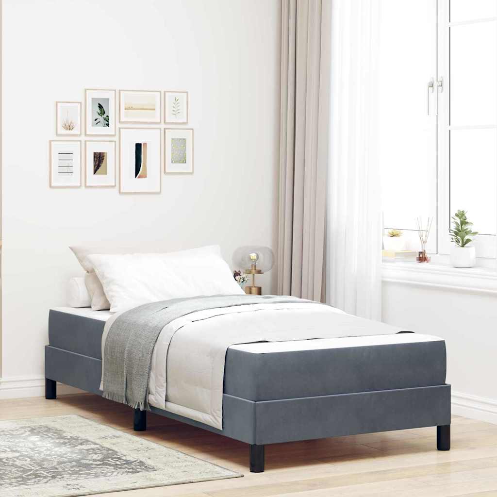 Maison Exclusive - Cama tipo Box Spring con colchón Gris oscuro 90 x ...