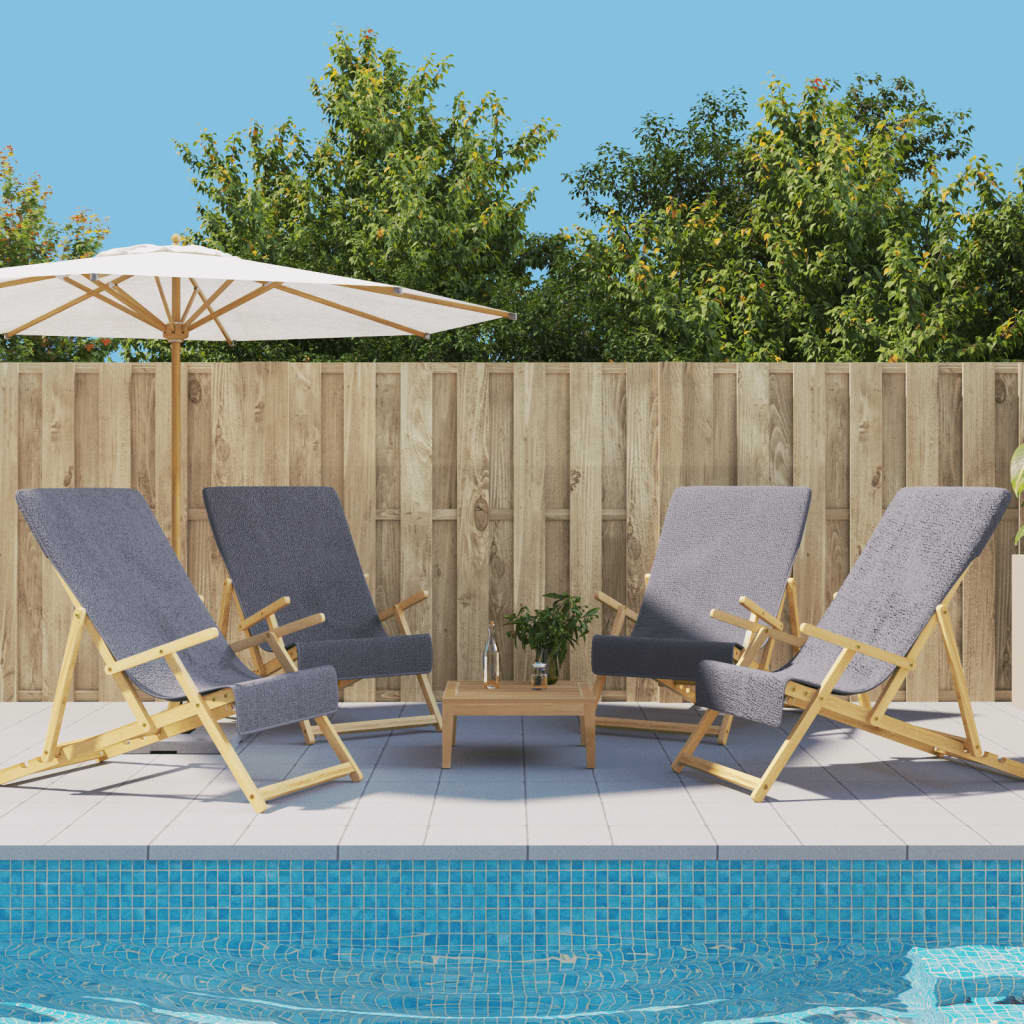 Serviettes de plage 4 pcs anthracite 60x135 cm tissu 400 GSM | Leroy Merlin