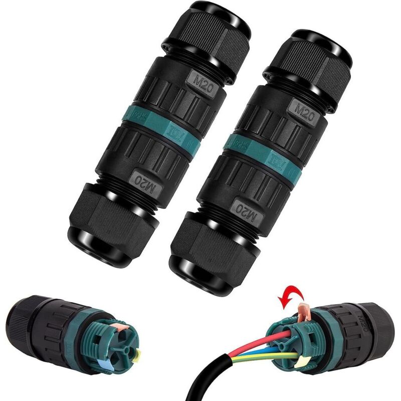 Set de 3 Outdoor Connecteurs IP68 boîte de Dérivation étanche | Leroy ...