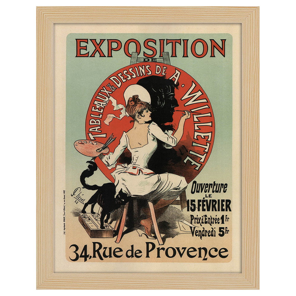 Affiche Artistique Expo De Tableaux Et Dessins De A. Willette cm 50x70 ...