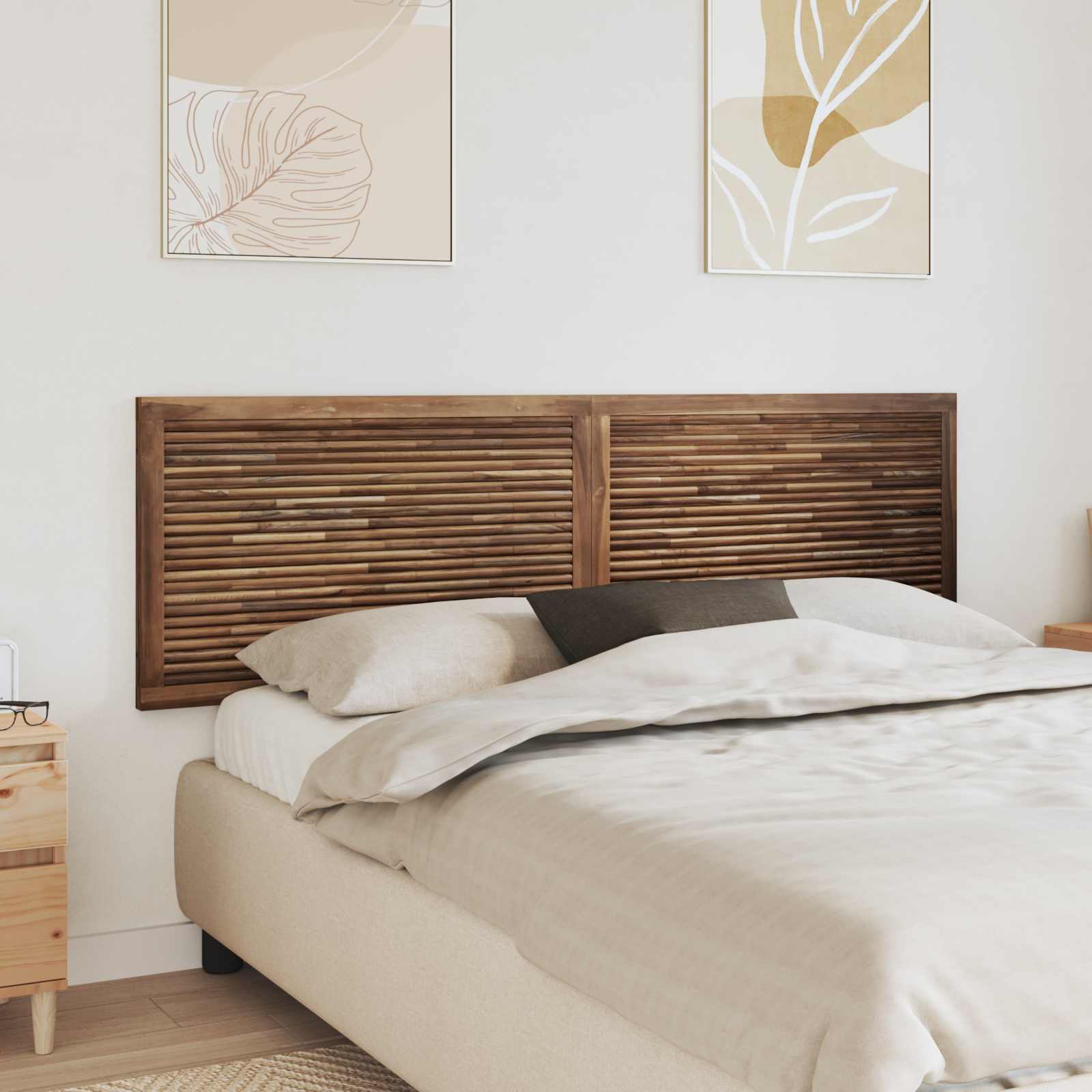 Cabecero de Cama Natural Madera de teca maciza vidaXL | Leroy Merlin