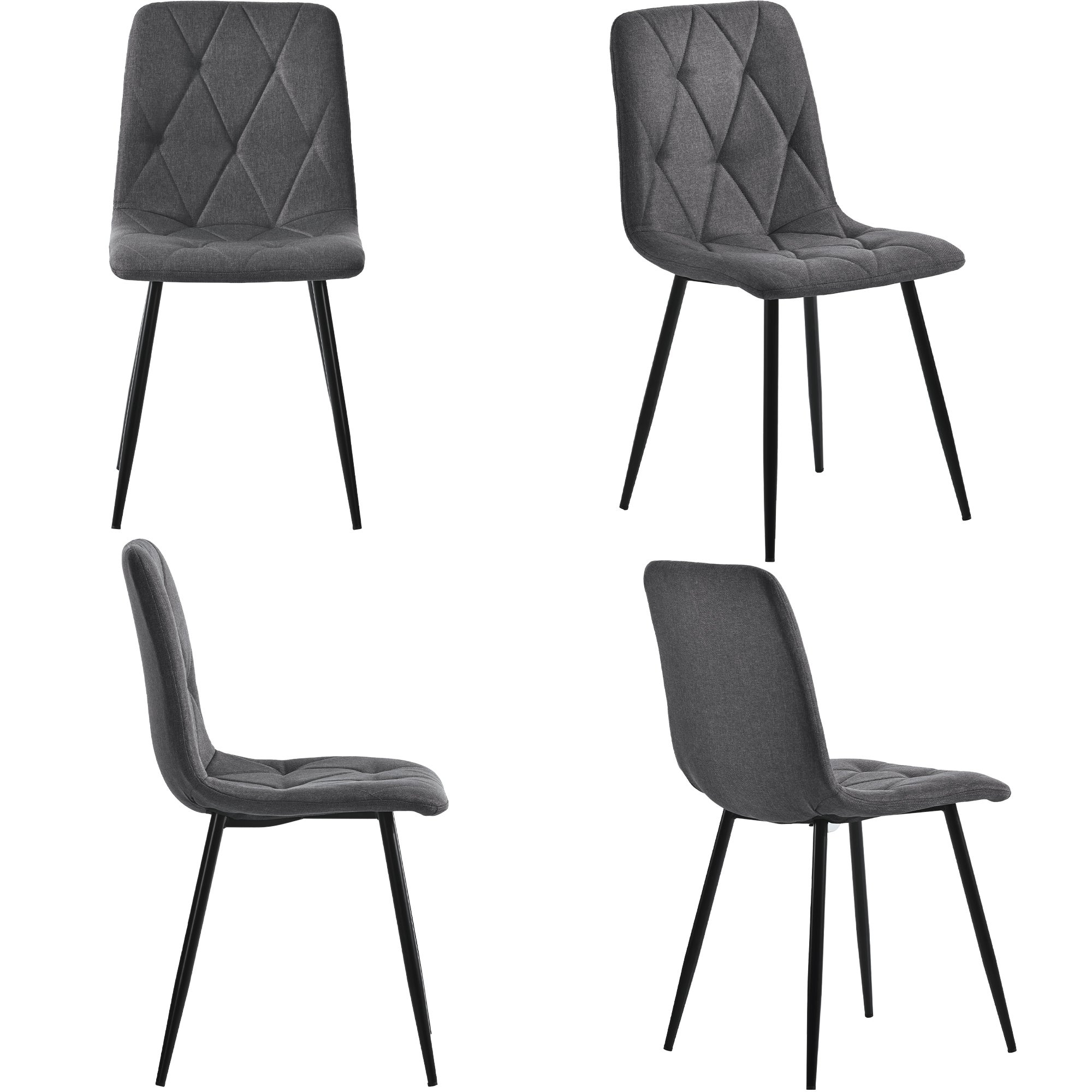 Chaise de salle à manger | Chaises de cuisine Lin Gris | Leroy Merlin
