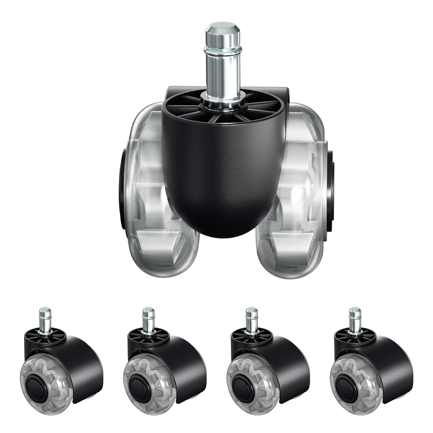 Ruedas para sillas de oficina de 5 piezas, rotación de 360 grados ...