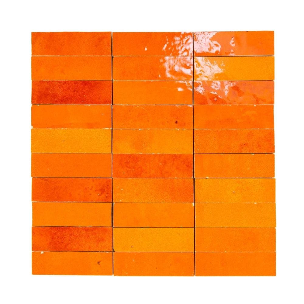 Zellige Marocain - 3x10 cm - Carrelage mur - Terre De Zellige - (Vendu à la plaque 30,3 X 30 cm ...