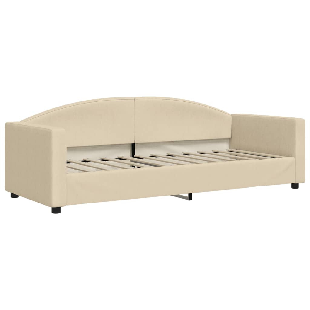 Lit simple | Lit adulte | Lit de repos crème 80x200 cm tissu CFW10482 ...